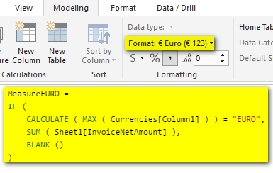 Showing metric and corresponding currency based on... - Microsoft ...