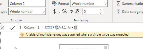 except function - "A table of multiple values was ... - Microsoft ...
