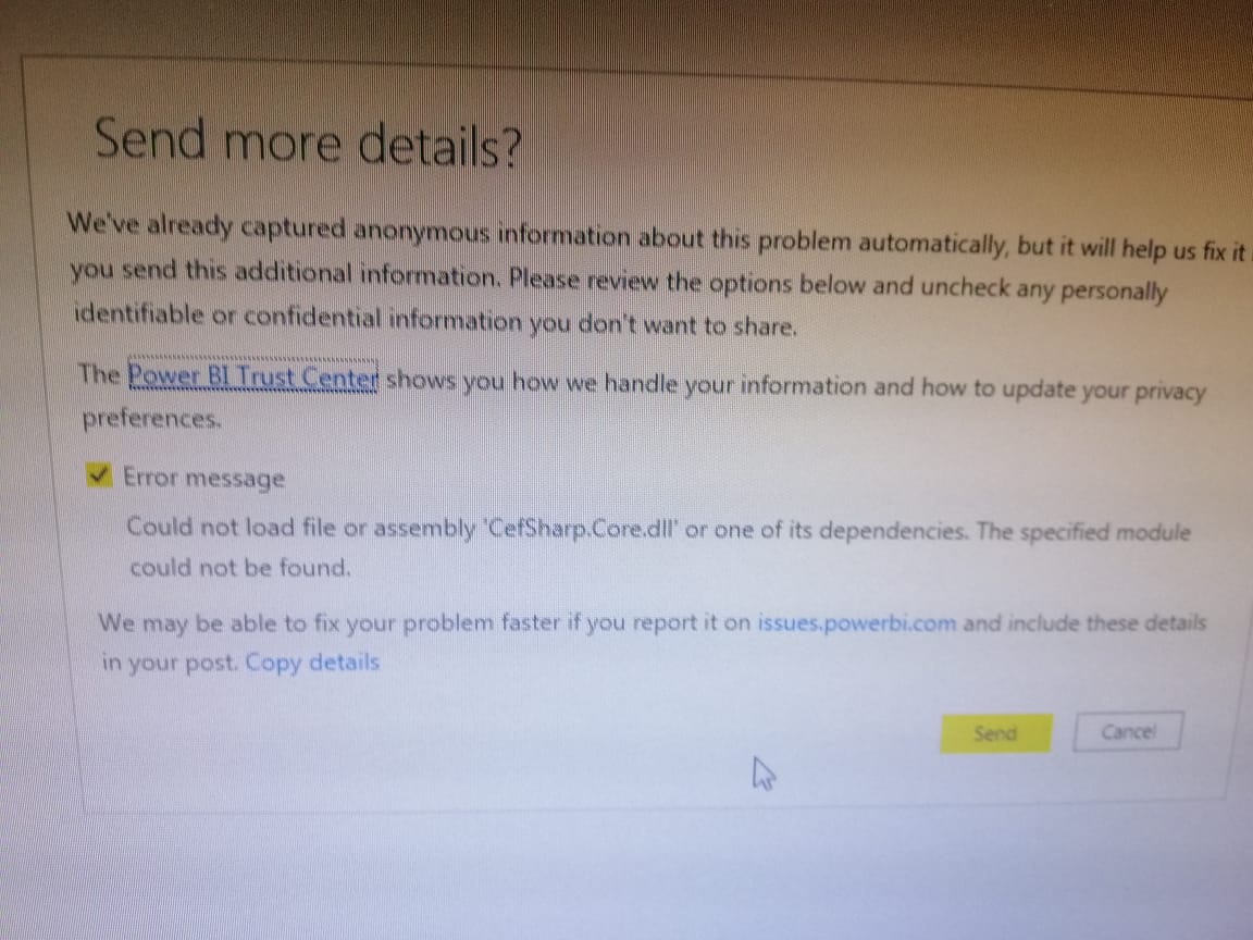 PBI Desktop error - Microsoft Fabric Community