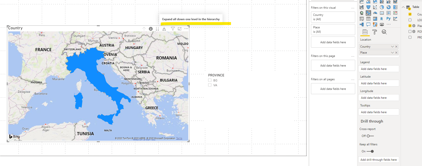 Filled map of Italy by postcode and location - Microsoft Fabric Community