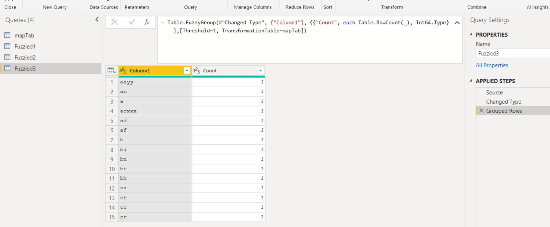 Fuzzy grouping - Microsoft Fabric Community