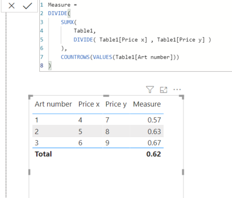 Solved: Averaging numbers from a column in a Table visual ...