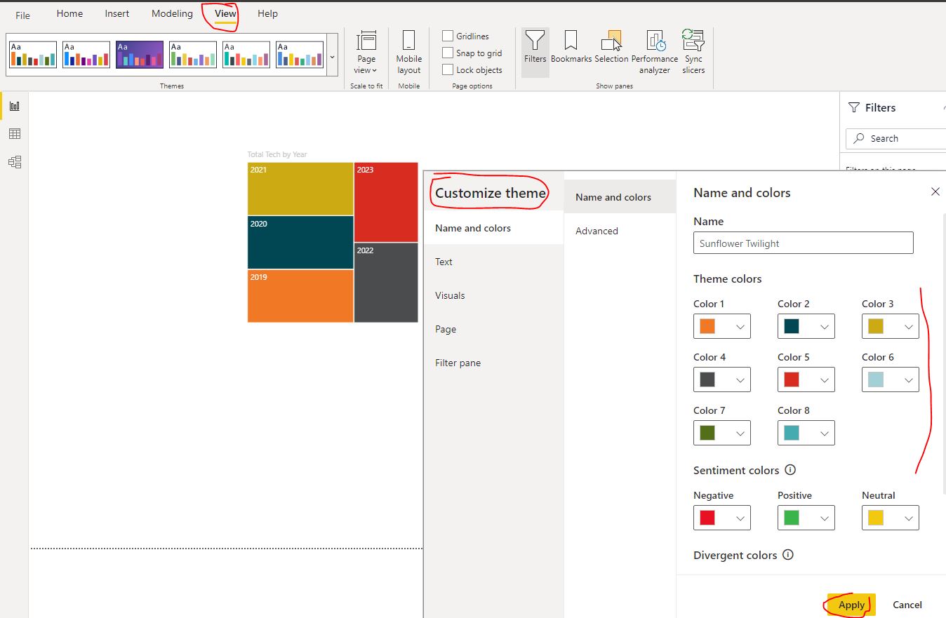 Solved: Set color theme for tree map visual - Microsoft Fabric Community