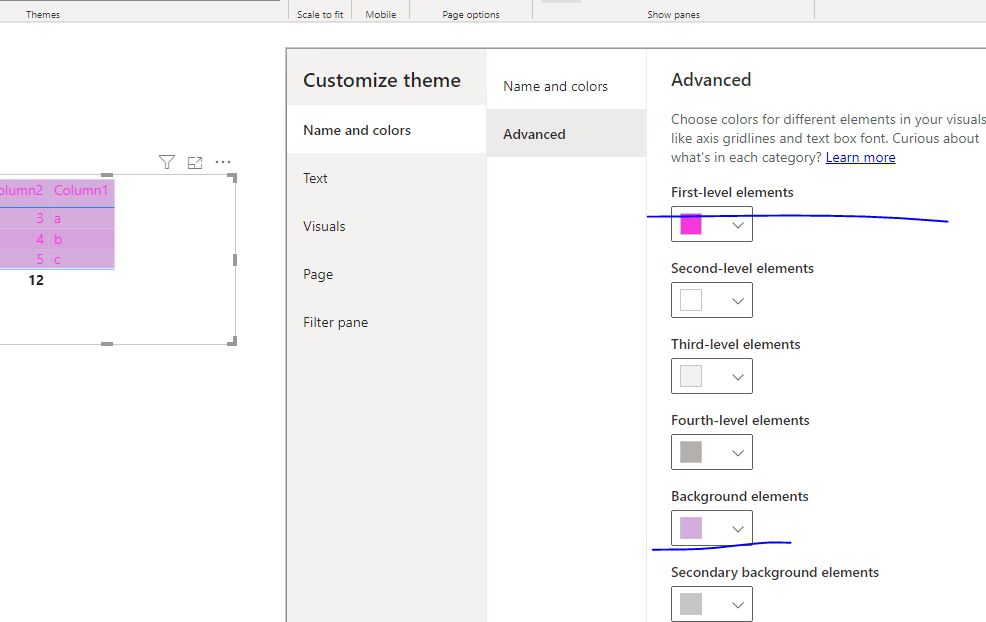 Create power bi table theme with json: table heade... - Microsoft ...