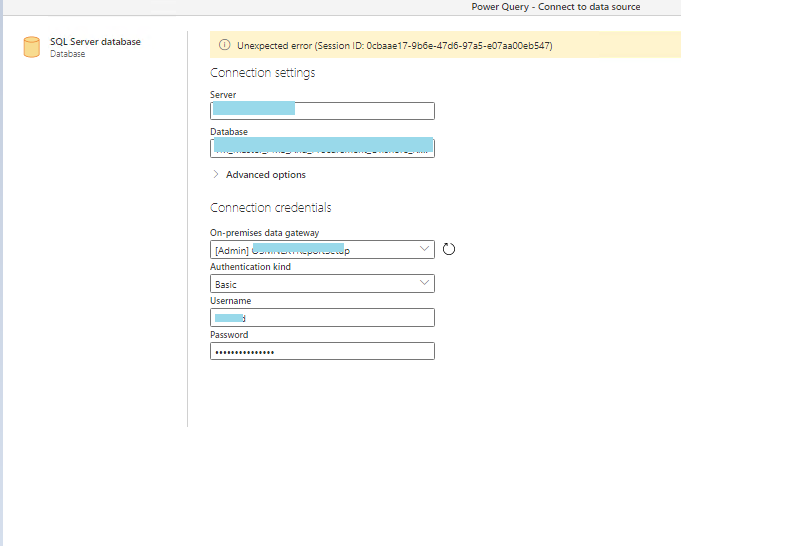 New Source for Data Flow Unexpected Error - Microsoft Fabric Community