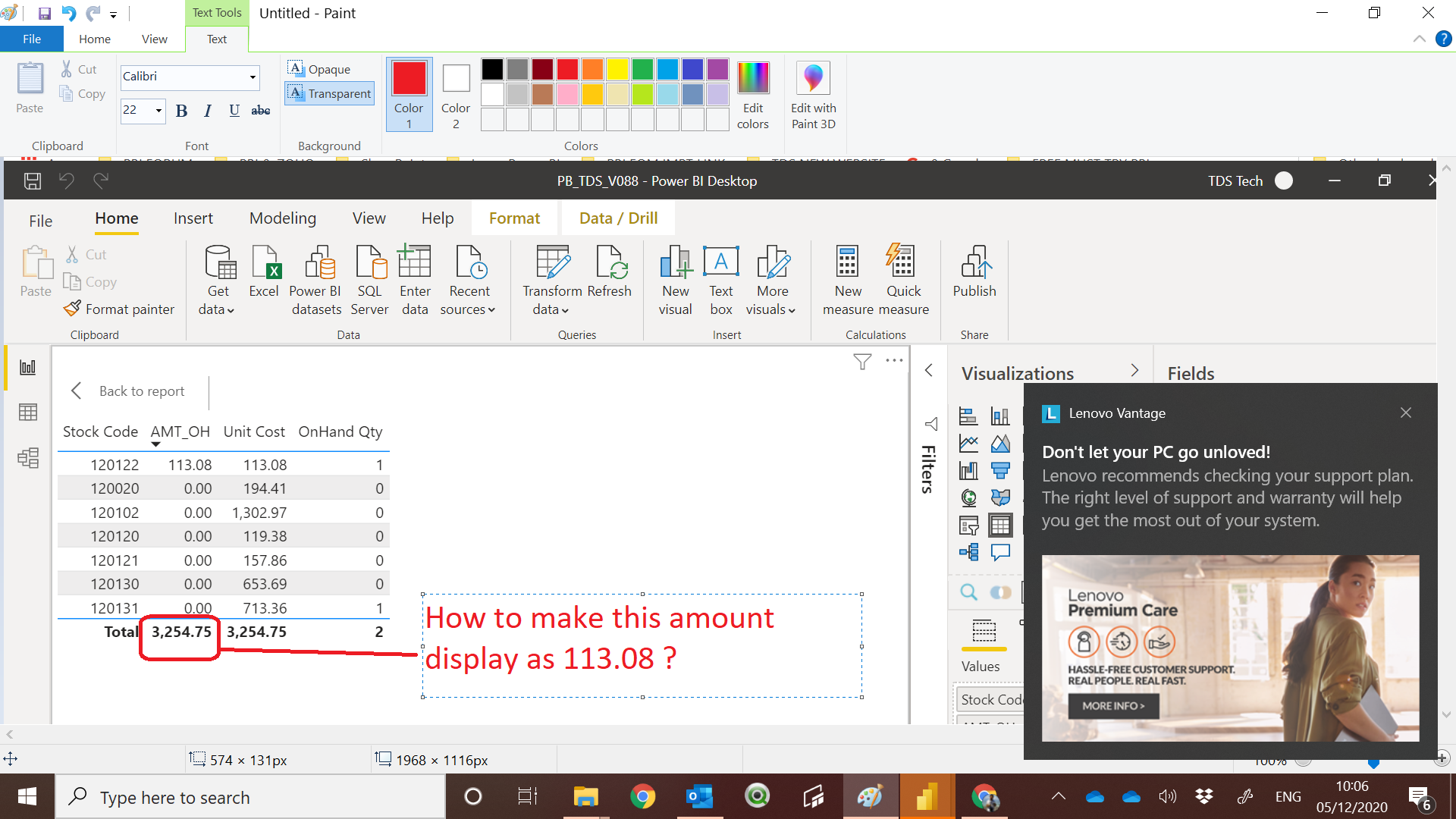 Solved: How to make the total amount display correctly ? - Microsoft ...
