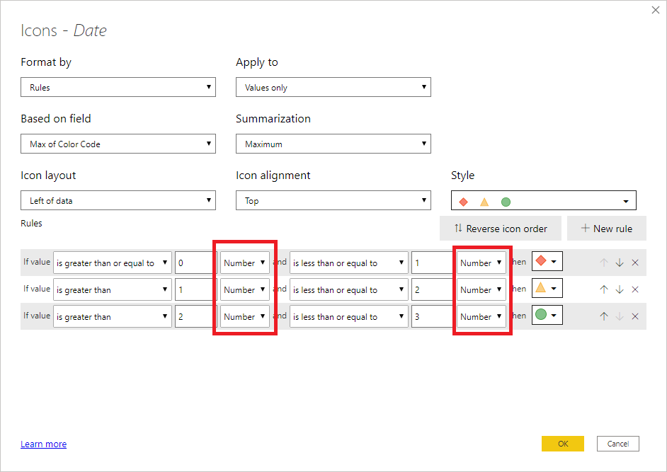 Solved: conditional formatting icon not visible - Microsoft Fabric ...