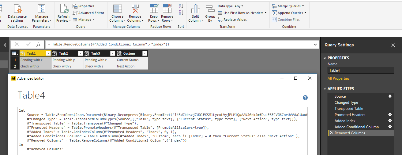 Solved: Transpose table column values - Microsoft Fabric Community