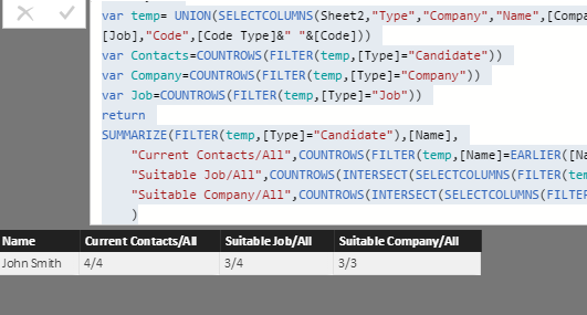 Solved: Count the matching codes used in one table with ot ...