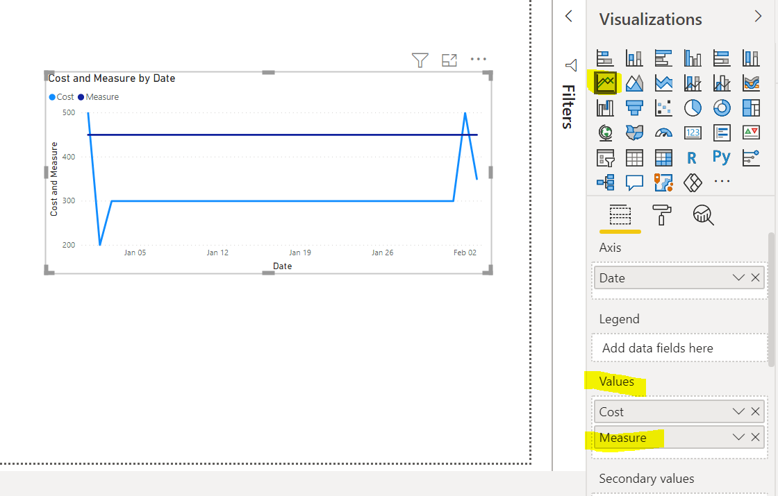 Comparing line chart - Microsoft Fabric Community
