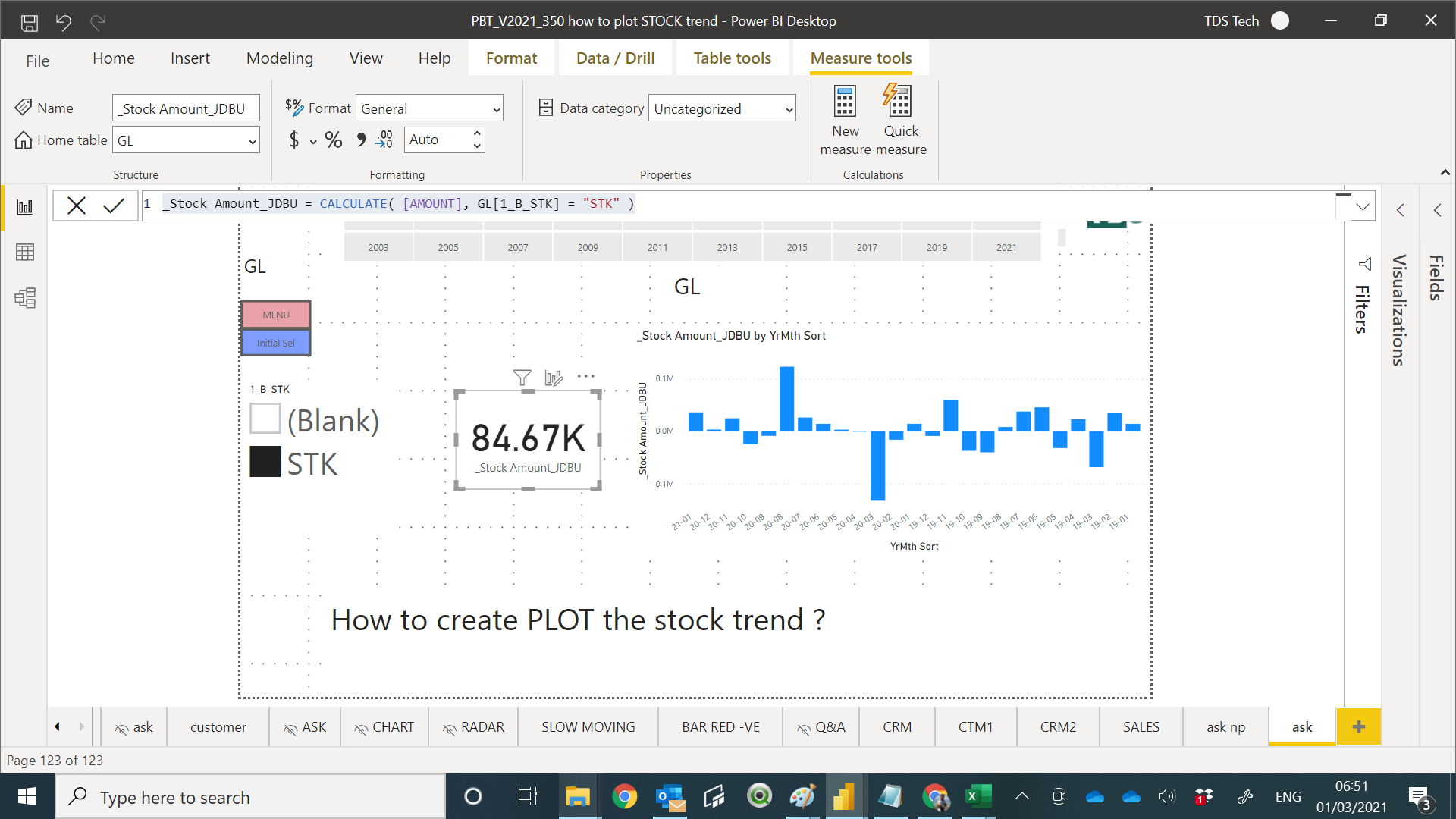 How to plot BS stock amount by year month ? - Microsoft Fabric Community