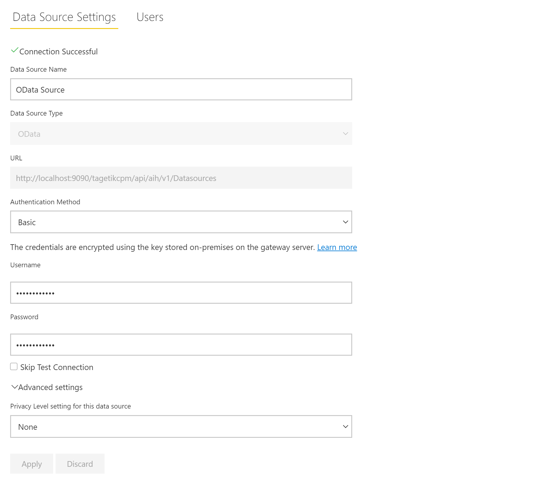 OData connection error using Data Gateway - Microsoft Fabric Community