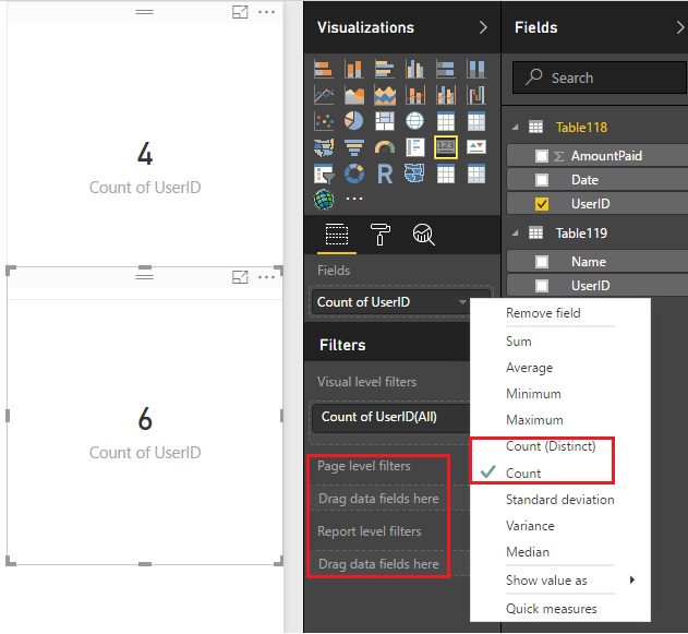 Card visualization count error? - Microsoft Fabric Community