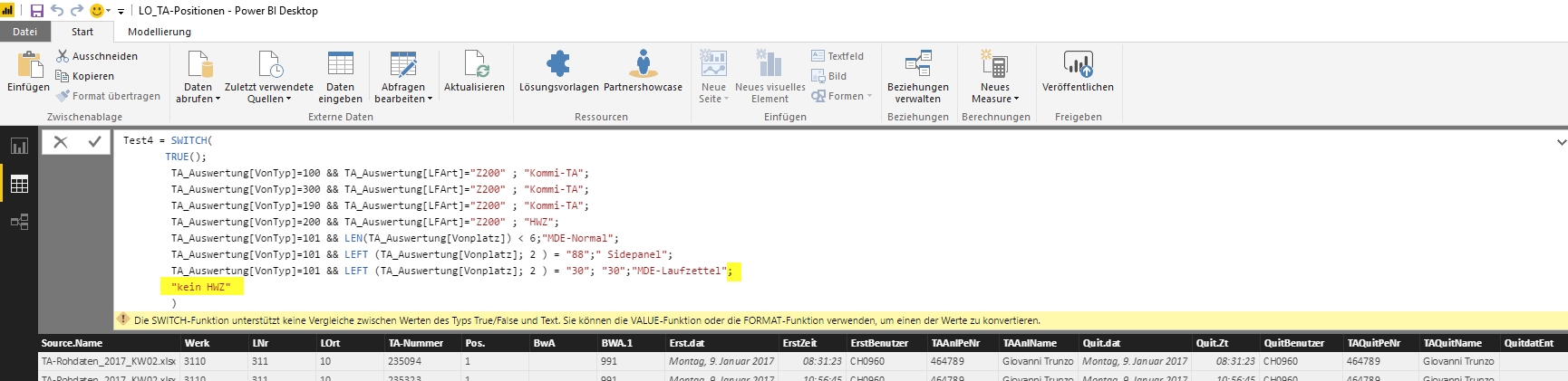 Solved: DAX - Switch, True Formula - What is wrong with my ...