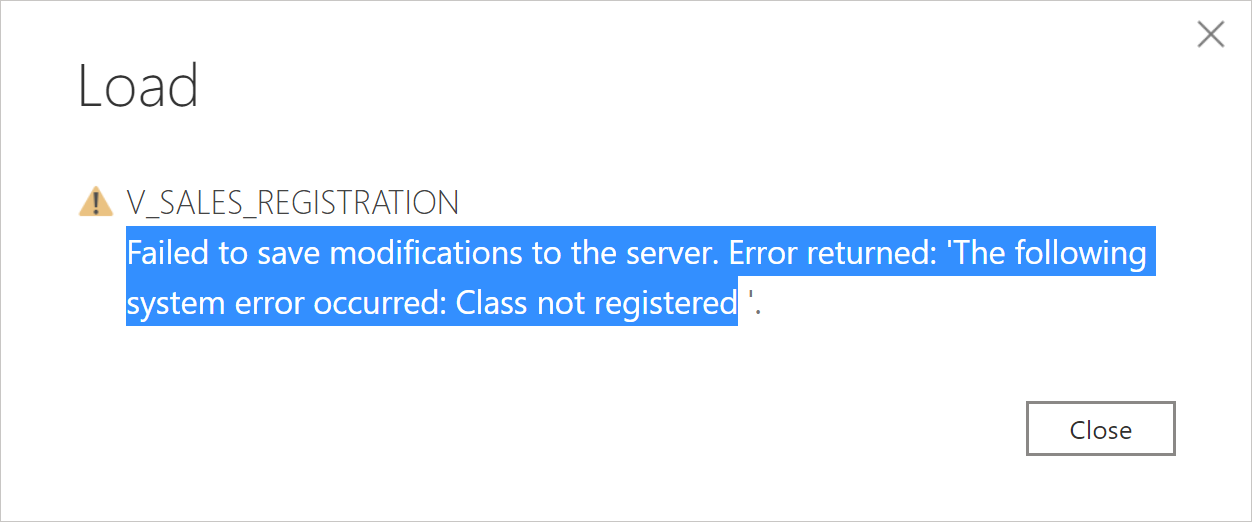 Solved: Failure to save modifications to server - Microsoft Fabric ...