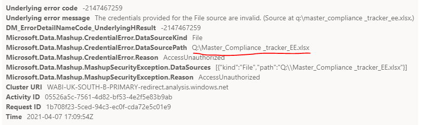 Solved: SQL and Excel Failed Schedule Refresh - Microsoft Fabric Community