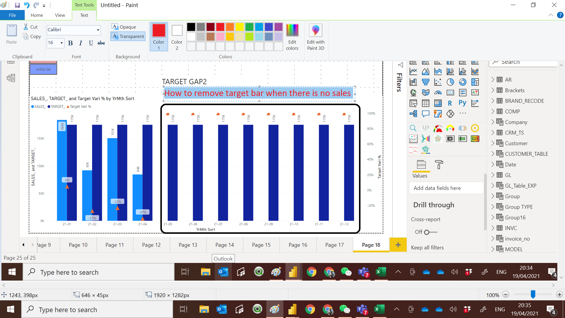 Solved: How to hide target bar when no sales amount ? - Microsoft ...
