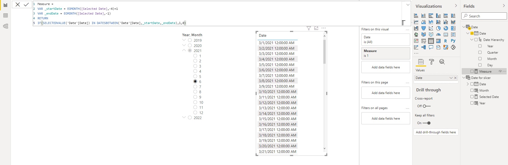 DAX Dynamic Date Table based on Selection - Microsoft Fabric Community