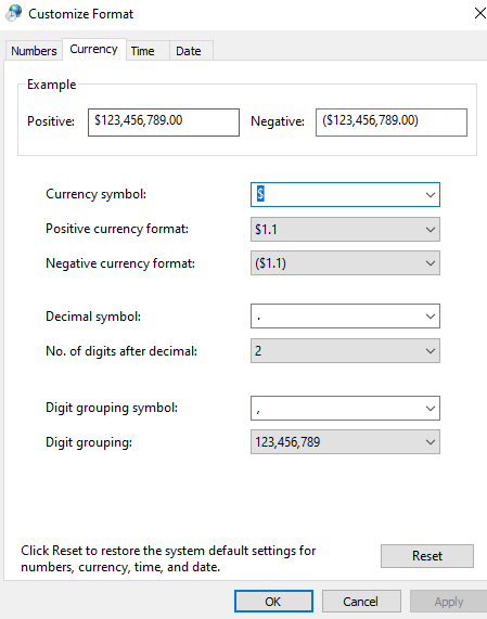 Solved: Currency format for negative numbers in Tabular cu ...