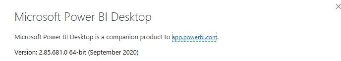 Solved: older version of powerbi desktop - sept 2020 - Microsoft Fabric ...