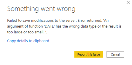 Unable to open PBIX file - 'An Argument of functi... - Microsoft Fabric ...