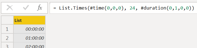 Creating a TODAY() dimTIME table from 00:00:00 to ... - Microsoft ...