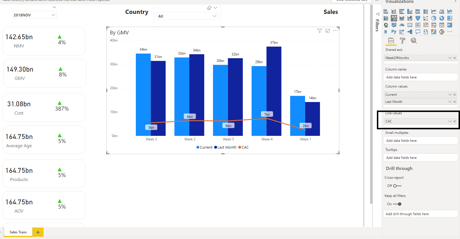 Calculation groups with line and clustered column ... - Microsoft ...