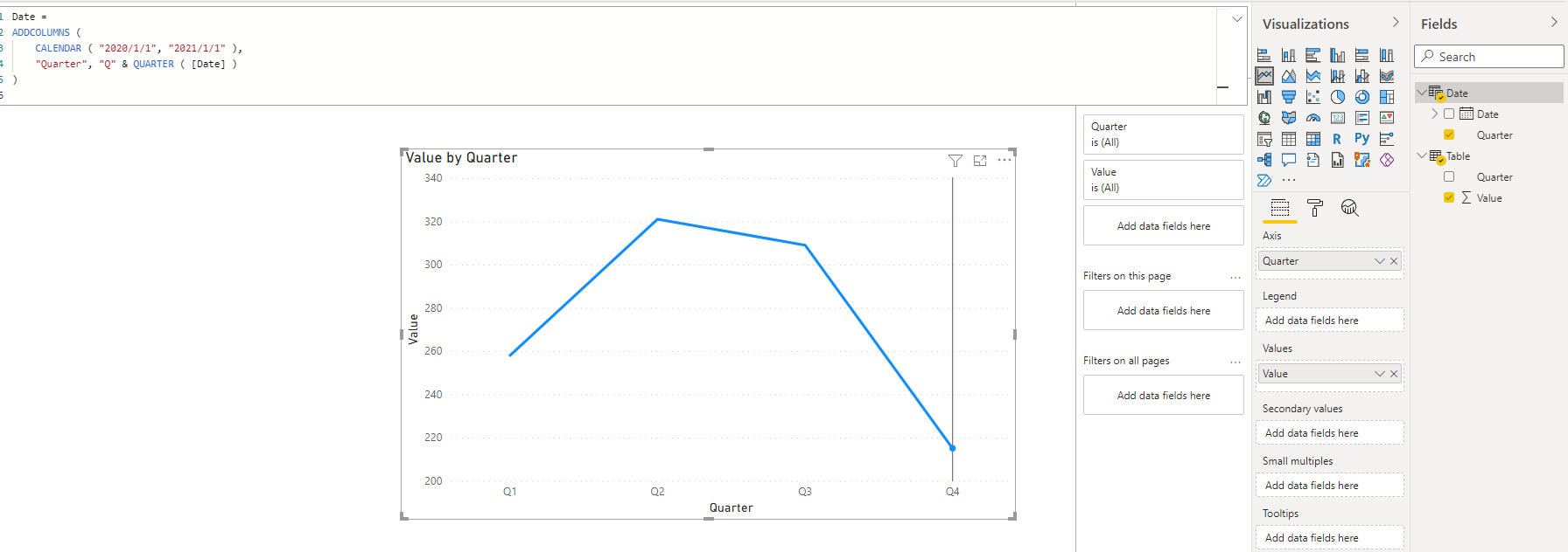 Create line chart for Quaterly - Microsoft Fabric Community
