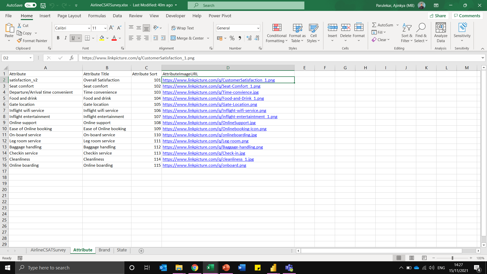 How to link individual attributes in one sheet to ... - Microsoft ...