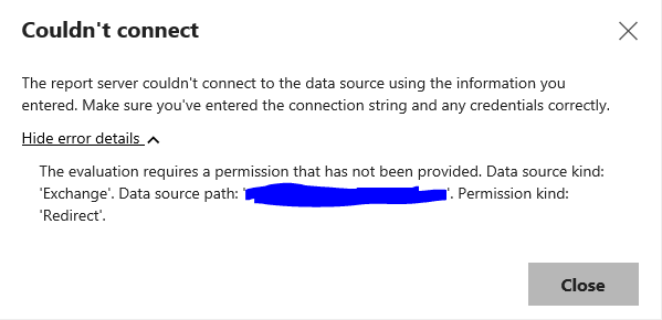 error refreshing exchange online data source on th... - Microsoft ...