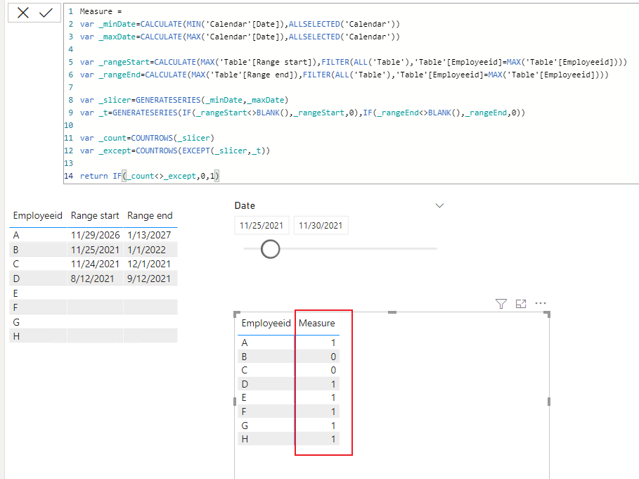 Solved: Dax Measure to filter table based on date range an ...