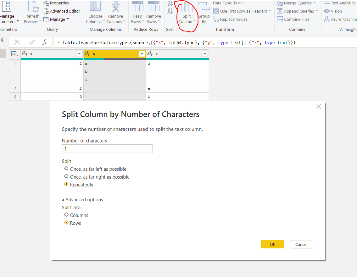 Split Wrapped cell and push then to the below rows - Microsoft Fabric ...
