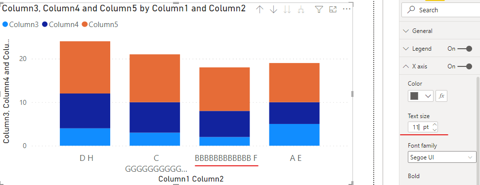 How to keep 2 X axis labels on separate lines and ... - Microsoft ...
