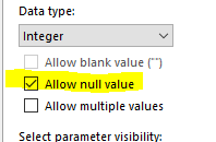 Solved: Unable to use "Allow null value" on report builder ...