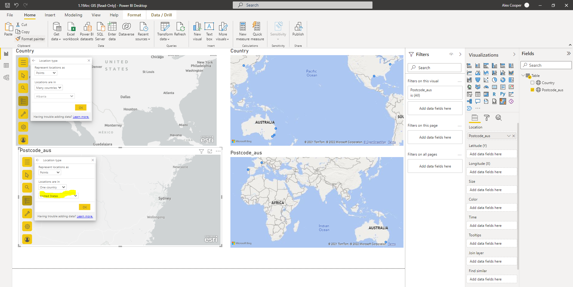 Arc GIS Visualization bug - Can not select 'one co... - Microsoft ...