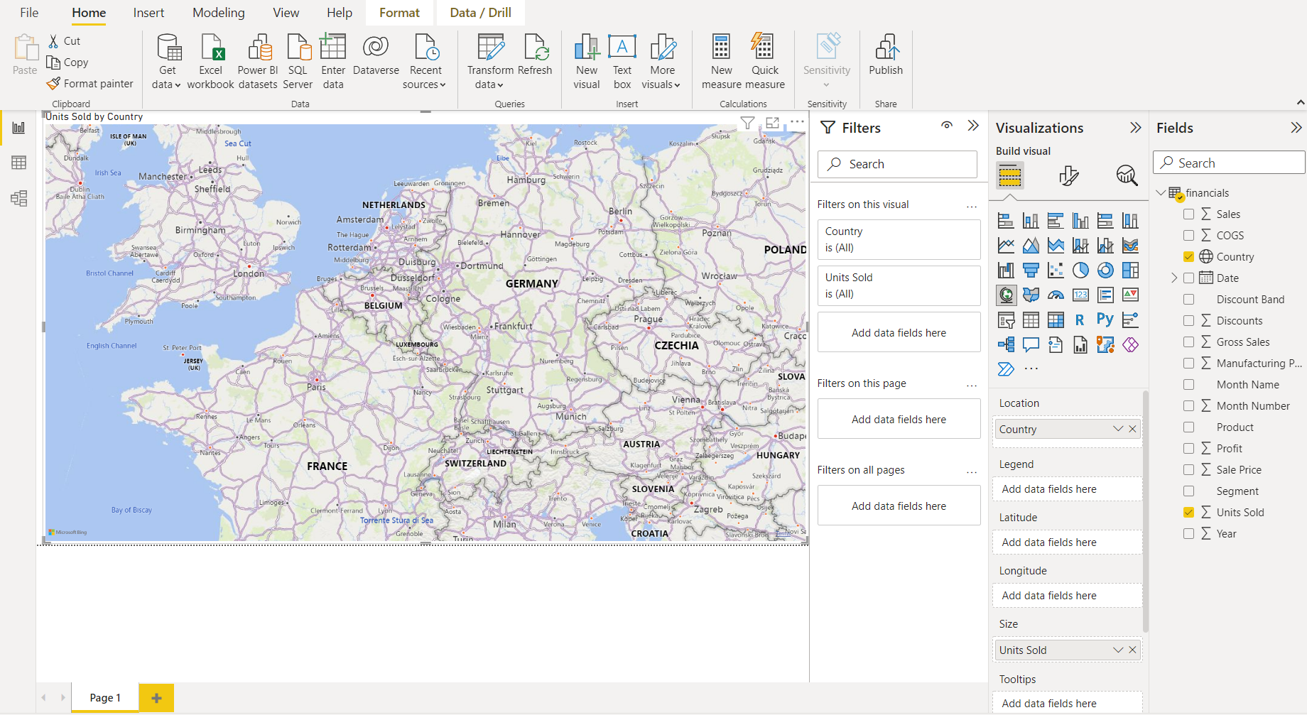 Map visual not responding to Location and Size - Microsoft Fabric Community