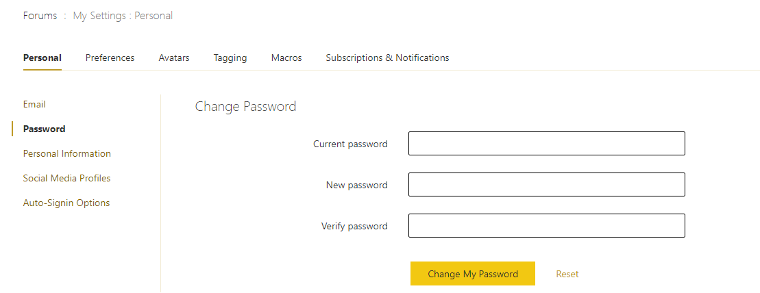 Solved: How do i change my powerBI password?!?!? - Microsoft Fabric ...