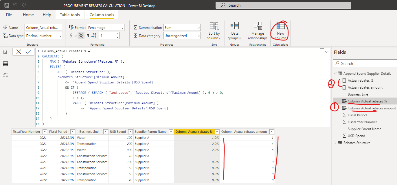Solved: HELP: PROCUREMENT REBATES CALCULATION - Microsoft Fabric Community