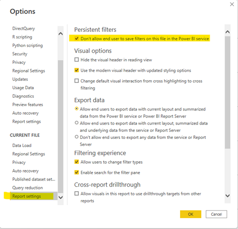 Reset Filters button grayed out in service? - Microsoft Fabric Community