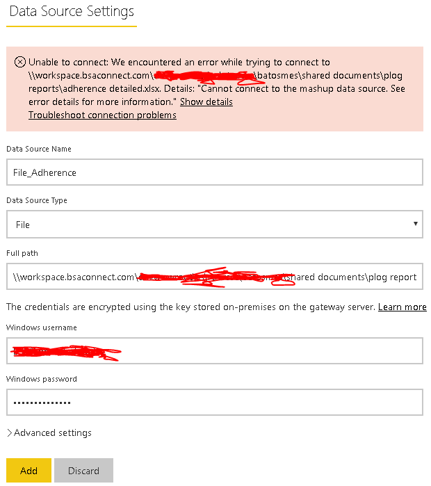 Problem connecting to a File (Excel) in Gateway Ne... - Microsoft ...