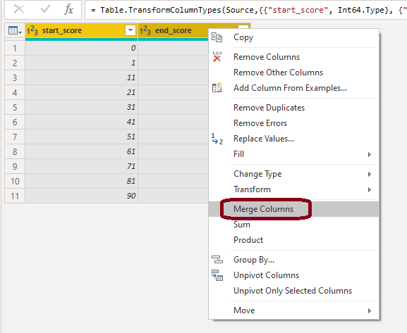 Solved: Create a band between two colums - Microsoft Fabric Community