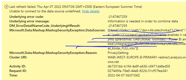 Solved: Error in refreshing data in Power BI - Microsoft Fabric Community