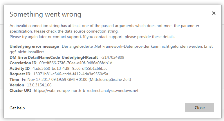 Solved: Service/Gateway Error: .Net Framework Dataprovider - Microsoft Fabric Community