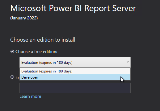 Solved: PBIRS "Developer" Edition - Microsoft Fabric Community