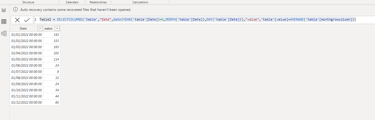 Solved: DAX Projection Measure - Microsoft Fabric Community