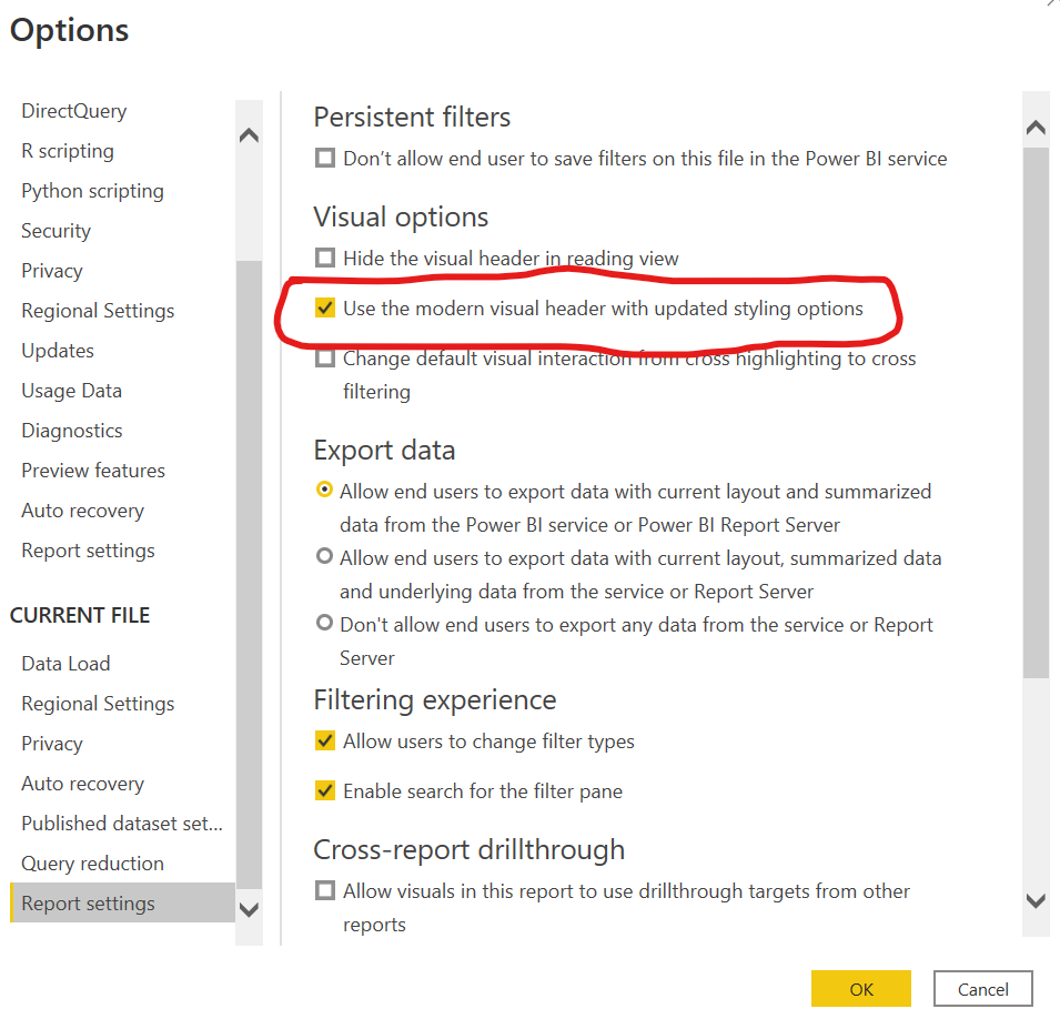 Solved: PowerBI each visual has outside border or header t ...