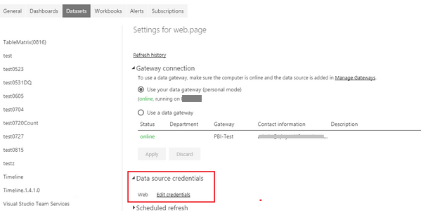 Gateway - refresh failed - "The credentials provid... - Microsoft ...