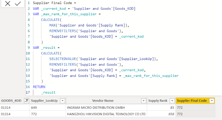 Solved: One Product, two suppliers - Latest Vendor Code - Microsoft ...
