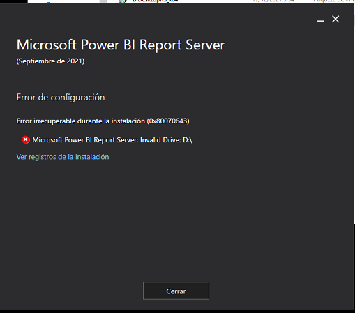 Solved: Power BI Report Server - Install Problems - 0x8007 ...