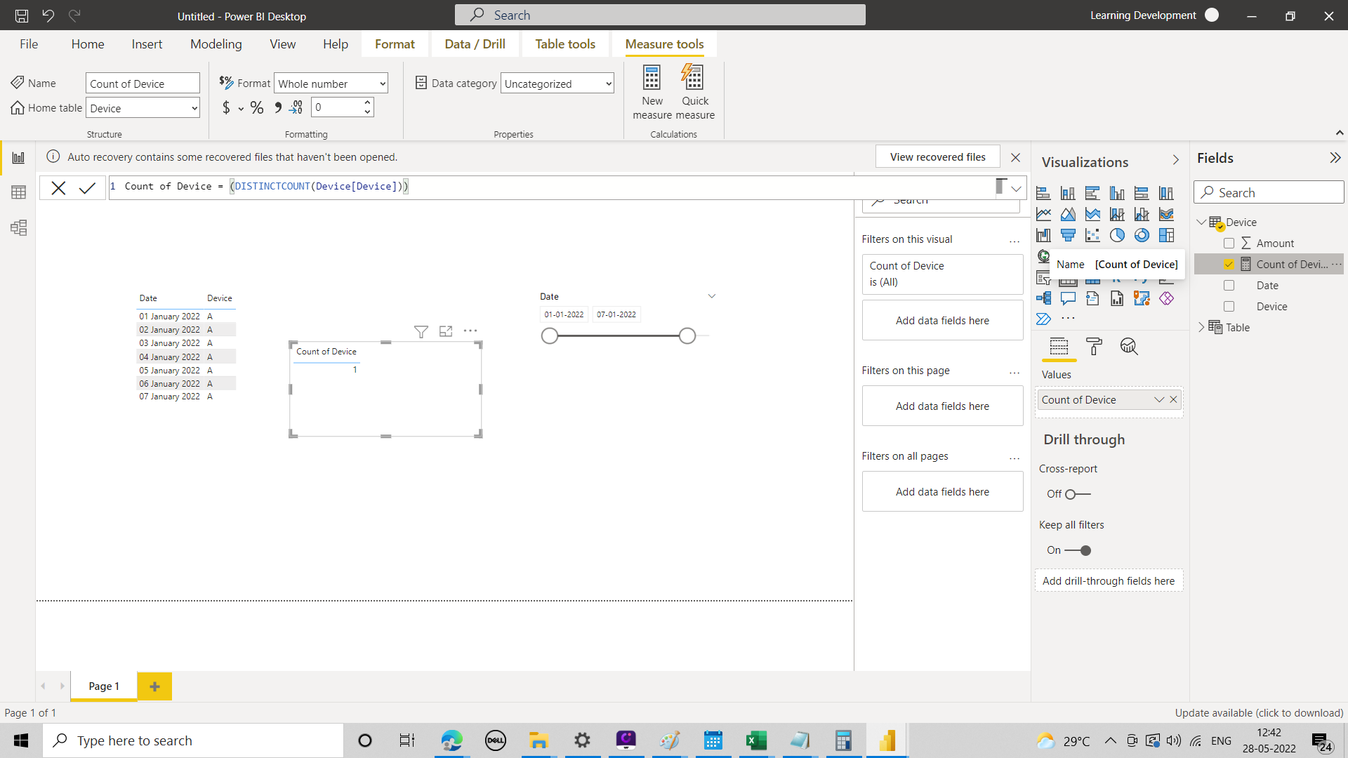Solved: Count is not correct after after a visual filter - Microsoft ...